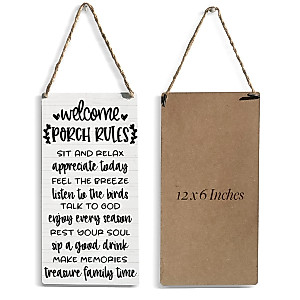 HTBIG Wood Decorative Signage, Rustic Front Porch Welcome Sign, Farmhouse Home Decor, 6 x 12 inches