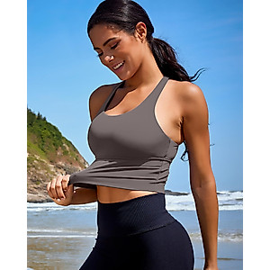 XUNYU Women Sports Bras Longline Fitness Crop Tops Tank Gym Camisole Strappy Criss Cross Yoga Workout Running Shirts