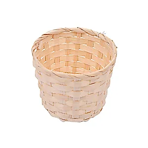 SAFIGLE Wicker Trash Can Bathroom Trash Can Bamboo Desk Paper Wastebasket Straw Basket Weaving Organizer Bamboo Storage Basket Rattan Trash Can
