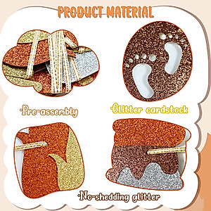 Firefairy Camping Themed Baby Shower Banner, Pre-strung Nothing S’more Fun Than a Baby Banner, S'mores Birthday Banner for Baby, Happy Camper Baby Shower Decorations, Gold ＆ Brown Glitter