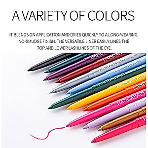 LemonSac 20 Colors Eyeliner Pen Set, Eye Shadow Pencil, Pearl Eyeliner Kit Metallic Eyeliner Pencil Glitter Eyeliner for Women Eye&Lip Liner Professional Waterproof Retractable Eyeliner(20PCS)