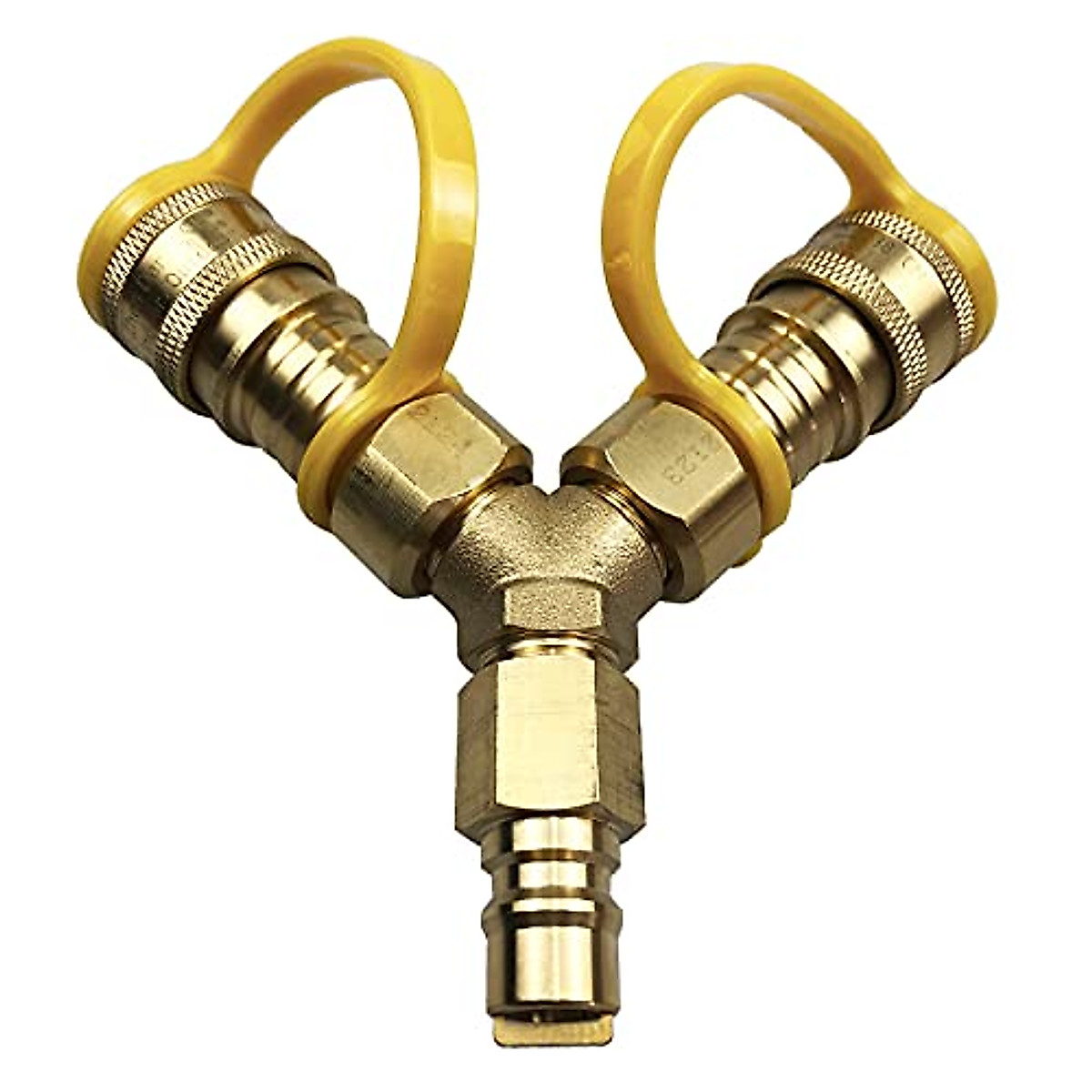 iRomehony 3/8 Inch Y-Splitter Natural Gas Quick Connect Adapter Replacement for Weber Natural Gas Grill,Generator,Patio Heater,Pizza Oven, Patio Firepit,etc