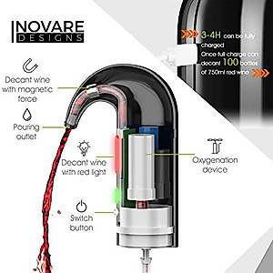 Electric Wine Aerator Decanter Dispenser Machine, Liquor Pourer, Automatic Pump Tap, White, Red Wine Lover Accessories, Gifts, Party, Dinner Dispensador de Vino Botella, Aireador de Vino Electrico