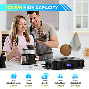 MONTEKSOLAR X1000 Solar Generator 1000W With 80W Solar Panel, Portable Power Station 1010Wh Emergency Backup Lithium Battery,120V Sine Wave AC Outlets for Home Outdoor Camping Hunting Travel