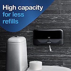 Tork Coreless Toilet Paper Dispenser Black, For Homes and Small Businesses, Fits T7 Dispensers