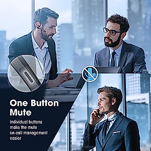 Ngsod Bluetooth Headset Wireless Earpiece with Built-in Mic 400mAh Display Charging Case 55H Playtime, V5.3 Bluetooth Earpiece for Cell Phone Computer, Hand-Free Headphones for Trucker Work