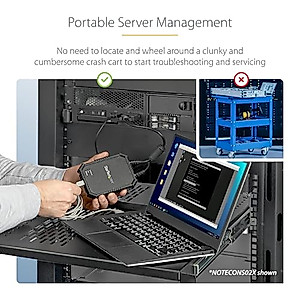 StarTech.com Portable Laptop Crash Cart Adapter, USB/VGA KVM Console, File Transfer & Video Capture, Windows/Linux/MacOS, TAA