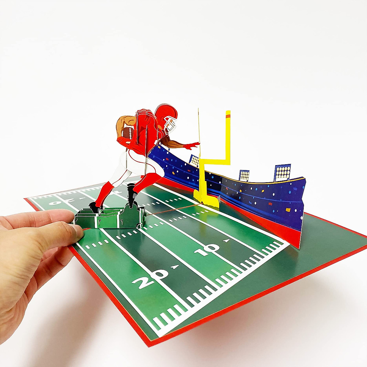 POP CARD EXPRESS American Football Birthday Card, 5.91 in x 7.87 in, Blank Envelope and Clear Plastic Bag Included