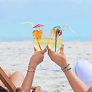 GIGB PBDK Preppy Heishi Bracelets Set Colorful Stretch Clay Pearl Stackable Beaded Bracelets Boho Y2K Beach Layering Bracelets Jewelry for Women