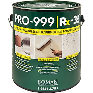 Roman PRO-999 Rx-35 Wallpaper Primer and Sealer - Bonding Primer for Wallcoverings and Home Improvement, Clear, Water-based - 1 Gallon (400 Sq. Ft.)