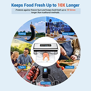 INKBIRD Vacuum Sealer Machine with 160W Double Pump, Full Automoatic Pro Vacuum Sealer for Food Preservation with Liquid/Moist/Dry Food, Food Sealer with Removable Drip Tray, Roll Storage and Cutter