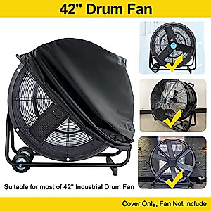 Aucovely 1PCS Outdoor Industrial Fan Cover Waterproof Dustproof 42" Fan Cover Protective Cover Fan Accessories Fan Guard Blower Cover (47x21.5x46 inch)