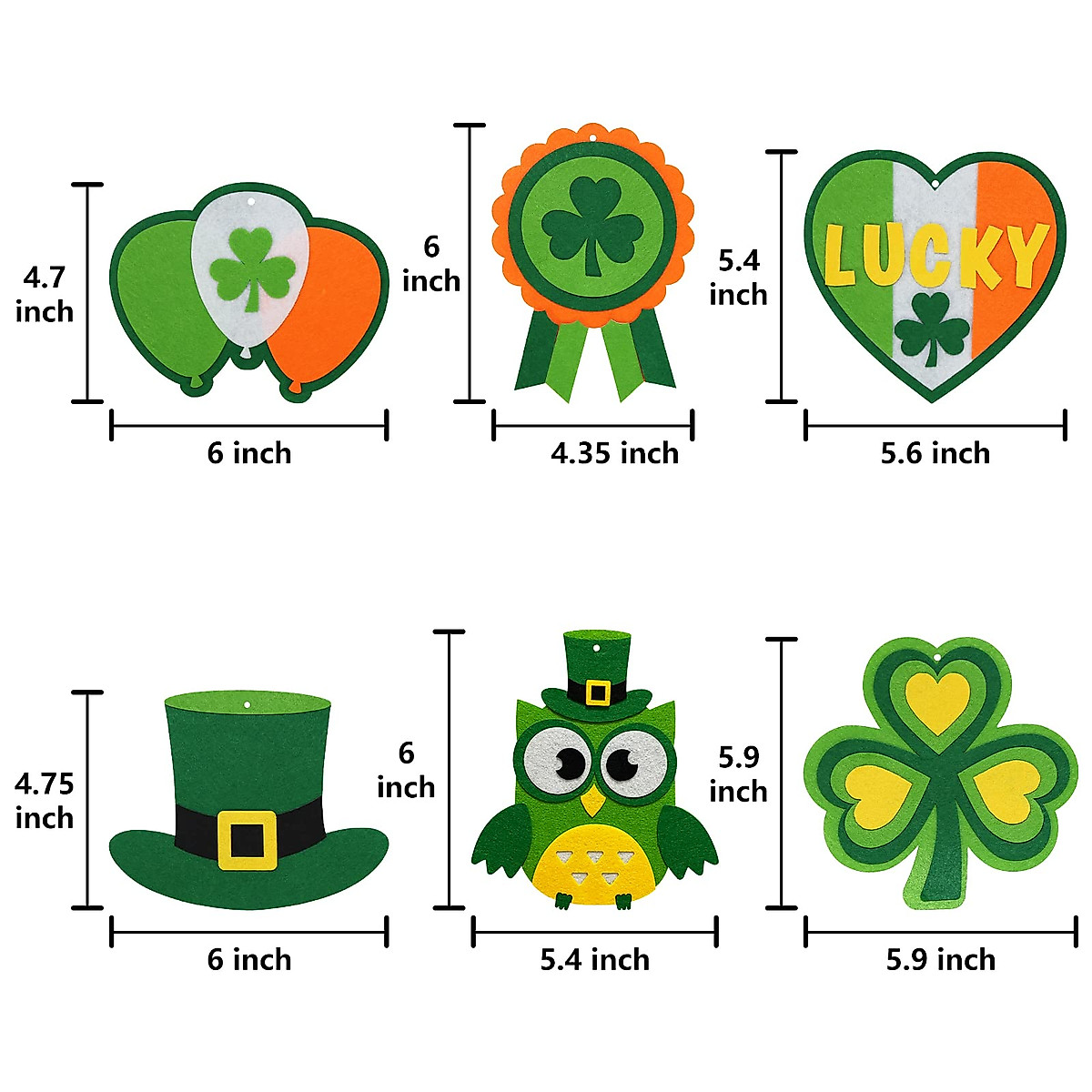 GloDreAm 12PCS Saint Patrick Day Craft Kit, Shamrock Lucky Irish Crafts for Kids Classroom Activity Party Favors Supplies