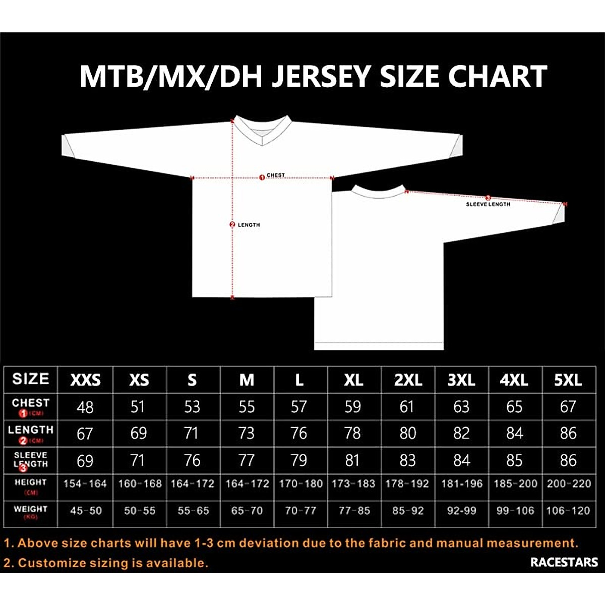 RACESTARS Motocross Long Sleeve Men's Cycling Jersey Motorcycle Sportwear Anti-uv Downhill Mountain Bike T Shirt MTB Jersey