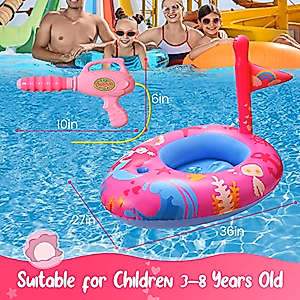 Korigey Mermaid Pool Floats Kids with Water Gun, Pool Toys for Kids Aged 3-8 Years, Toddler Pool Float for Girls, Mermaid Inflatable Float for Pool, Beach and Any Summer Party Gift (36’’x 27’’)