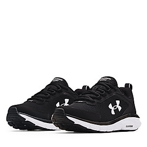 Under Armour Women's Charged Assert 9, Black (001)/White, 7 M US