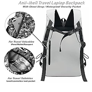 ARSONWIN Travel Laptop Backpack 15.6 inch Waterproof Anti-theft Backpack Carry On College Backpack for Men Women (Grey) one-size