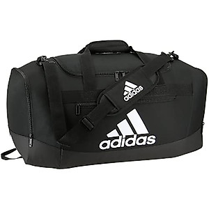 adidas Unisex adult Defender 4 Medium Duffel Bag, Black/White, One Size