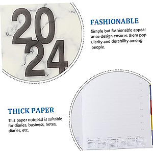 NUOBESTY 2024 Agenda Book English Schedule Notebook Daily Planner 2024 Notepad 2023 Planning Diary Planning Handbook Planning Notebook Subject Student Business Paper Memorandum