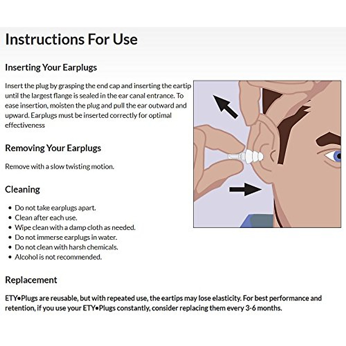Etymotic Research ER20 High-Fidelity Earplugs (Concerts, Musicians, Airplanes, Motorcycles, Sensitivity and Universal Hearing Protection) - Standard, Clear Stem w/ Frost Tip