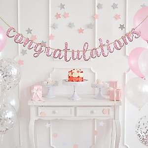 Dalaber Congratulations Banner,Congratulations Banner for Anniversary/Graduation,2024 Congratulations Graduation Party Decorations for College Graduation Party Decorations Supplies-Pink