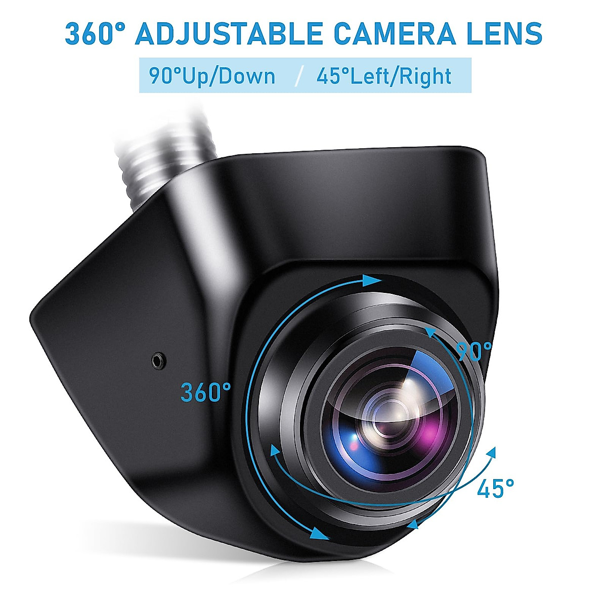 HD Backup Camera for Car Universal Front/Side/Rear Camera for 12V Car Truck Pickup SUV Rear View Reverse Camera with Left and Right, Up and Down Rotation Angle Night Vision IP69K Waterproof