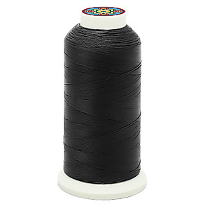 Mandala Crafts Tex 70 Bonded Nylon Thread for Sewing - 1500 YDs T70 Heavy Duty Black Nylon Thread Size 69 210 D Upholstery Thread for Leather Jeans Weaving