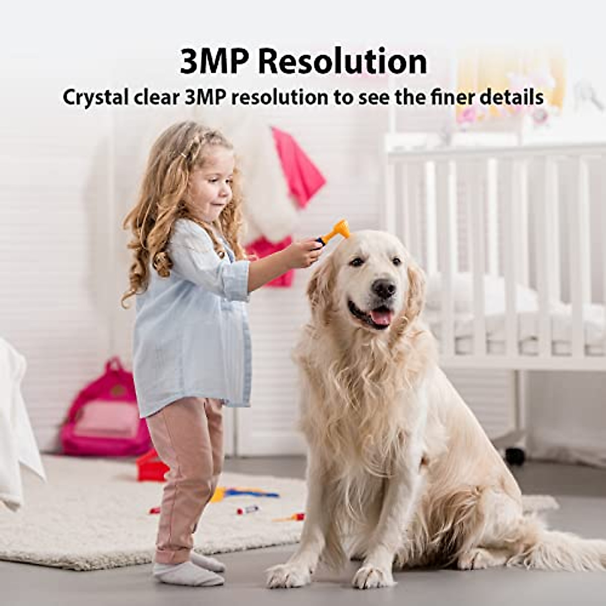 NGTeco 2K Security Camera Indoor, 3MP Pan Tilt WiFi Camera for Home Security/Baby Monitor/Pet, Dog Cam with Motion Detection, Night Vision, Privacy Shield Compatible with Alexa/Google