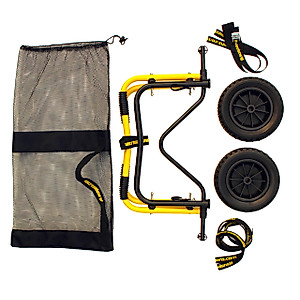 Suspenz Kayak Canoe Trailer Cart, Heavy Duty Kayak Transport Dolly with Airless Wheels, Yellow, 22-6699