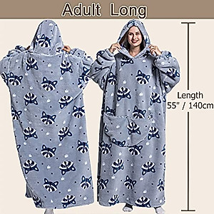 Très Chic Mailanda Wearable Blanket Hoodie for Women Oversized Cozy Blanket Sweatshirt with Sleeves and Giant Pockets for Adult Men