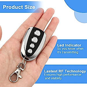 4 Pcs Gate Opener Remote Control Electric Cloning Gate Garage Door Fob Remote Replacement Key Fob Gate Opener Closer Security Kit Remote Cloning Key (433MHZ Style)