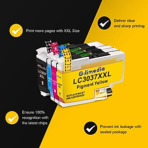 Compatible LC3037 Ink Cartridges Replacement for Brother LC3037XXL 3039 Work with MFC-J6945DW MFC-J6545DW MFC-J5845DW MFC-J5945DW Printer (BK C M Y)- 4 Packs