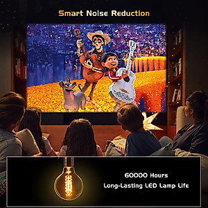 Projector with WiFi and Bluetooth 5.1, 2023 Upgraded 9000 Lux 1080P Full HD Supported, Portable Outdoor Projector Mini Projector Compatible with Smartphone HDMI USB AV AUX VGA