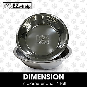 EZWhelp Modular Puppy Feeding Station — Food-Grade Stainless Steel Puppy Bowls for Puppies, Weaning Bowls, Multiple Puppy Feeding, Perfect Litter Separation & Weaning, No-Flip Design - (2 Pack)