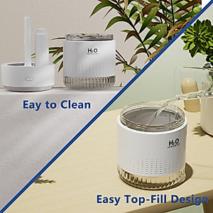 Colorful Mini Humidifier, USB Rechargeable Humidifier, 4 Modes Super Quiet, Humidifiers For Bedroom,Suitable For Travel Office Family-White