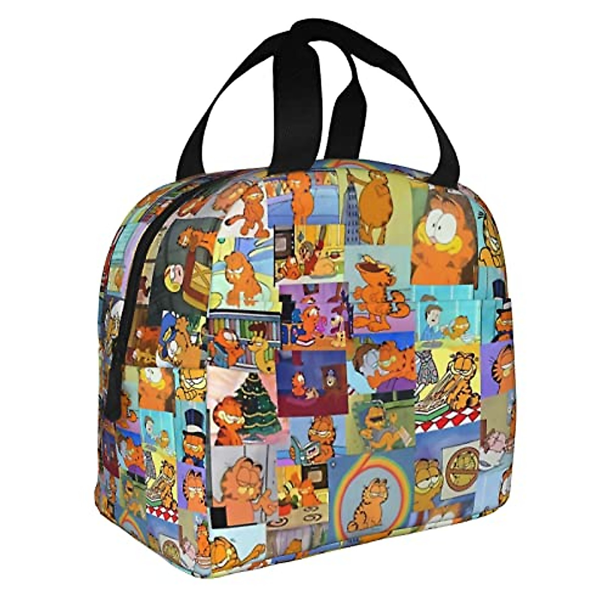 lxiygzu Garfield Overload Lunch Bag Reusable Insulated Cooler Lunch Box Cute Leakproof Thermal Lunch Tote Bag For Work Picnic Beach Office
