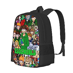 GLGFAS Eddsworld Backpack Large Capacity Leisure Travel Backpack Book Bag Outgoing Daypack 12.5x5.5x16.5 inch