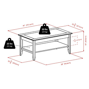 Winsome Wood Santino Coffee Table, 40 W, Oyster Gray