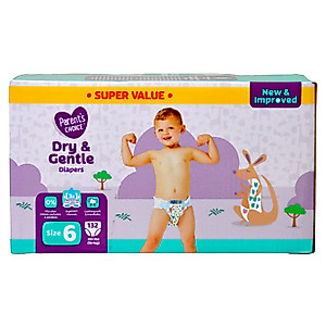 Parent's Choice Diapers, Dry & Gentle Diapers Size 6 - Super Value 132 Count