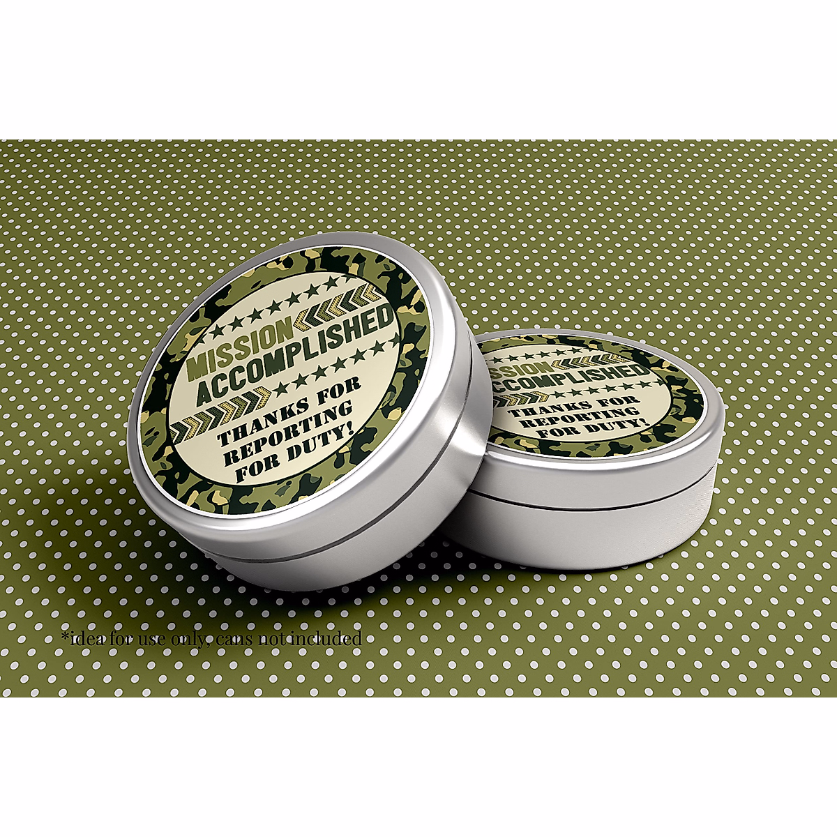 Ten Hut! Army Camouflage Birthday Thank You Sticker Labels for Kids, 40 2" Party Circle Stickers by AmandaCreation, Great for Party Favors, Envelope Seals & Goodie Bags