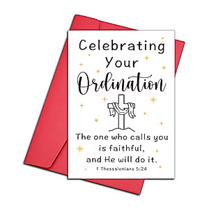 Deacon Ordination Gifts for Pastor Ministers,Christmas Ordination Greetings Card, Appreciation Gifts Christian Baptism Card Pastor Ordination Gifts for Him Catholic Promotion Gifts for Priest New Job