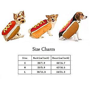 Hot Dog Pet Costume Clothes Cute Cat Puppy Outfit Mustard Cosplay Clothes Dogs Fancy Dress Halloween Party Decorations (Medium)