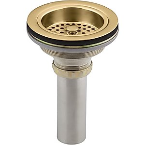 KOHLER K-8801-2MB Duostrainer Sink Strainer, Sink Drain and Strainer with Tailpiece, Vibrant Brushed Moderne Brass
