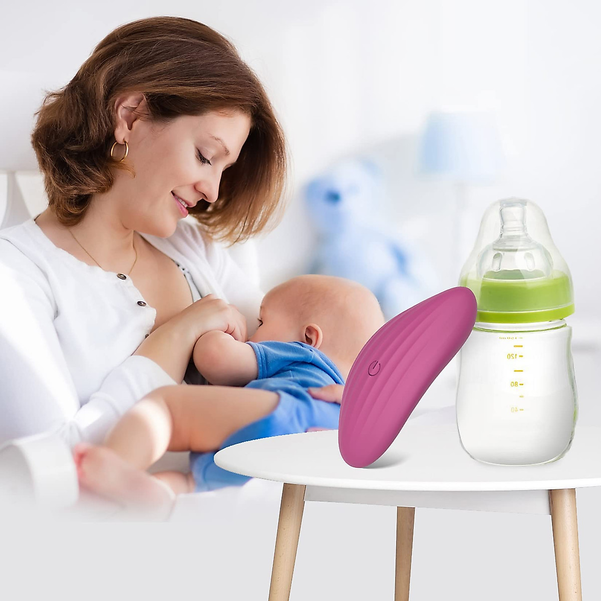 AL'OFA Lactation Massager for Breastfeeding, Pumping - Vibration for Improve Milk Flow, Breastfeeding Essentials-Seamless Waterproof 7 Modes - New Mom & Advanced(Purple)