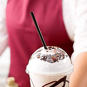 Perfect Stix Jumbo Size 7.75" Black Wrapped Clear Standard Plastic. Pack of 500 Count. Black Wrapped Plastic Straws.