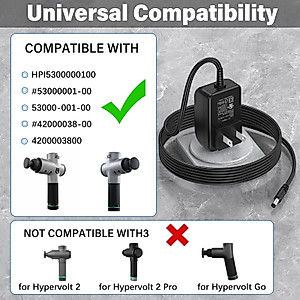 Fit for Hypervolt Massage Gun 53000-001-00 HPI5300000100#53000 001-00 Charger Power Cord with UL Fit for Hyperice 4200003800 SK03T12600100W2 Ac Dc Adapter Replacement