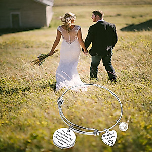 FEELMEM Daughter-in-Law Bracelet You Were Hand Chosen By My Son And Are Like A Daughter To Me Bangle Bracelet Gift for Daughter In Law (silver)