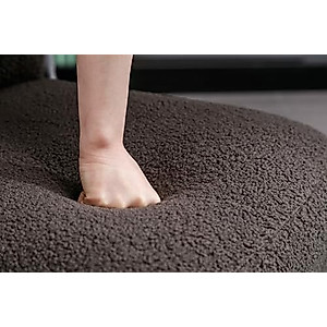 Dark Grey Accent Chair, Unique Chairs Armless Wool Comfy Modern Home Furniture for Living Room 26.38" L X 22.05" W 33.86" H