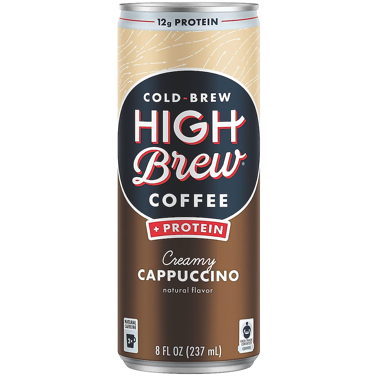 High Brew Coffee, Cold Brew Coffee, Creamy Cappucino, Plus 12g Protein, 8 Fl Oz, Ready-To-Drink (Pack of 12)