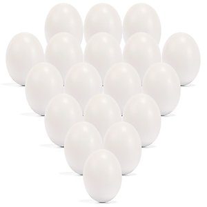 JOYIN 18 Pcs 3.15" Easter Wooden Eggs, Unpainted White Wooden Fake Eggs for Kids Easter DIY Paint Your Own Egg Decor, Easter Eggs Hunt, Easter Craft, Easter Basket Stuffers, Egg Toy Food